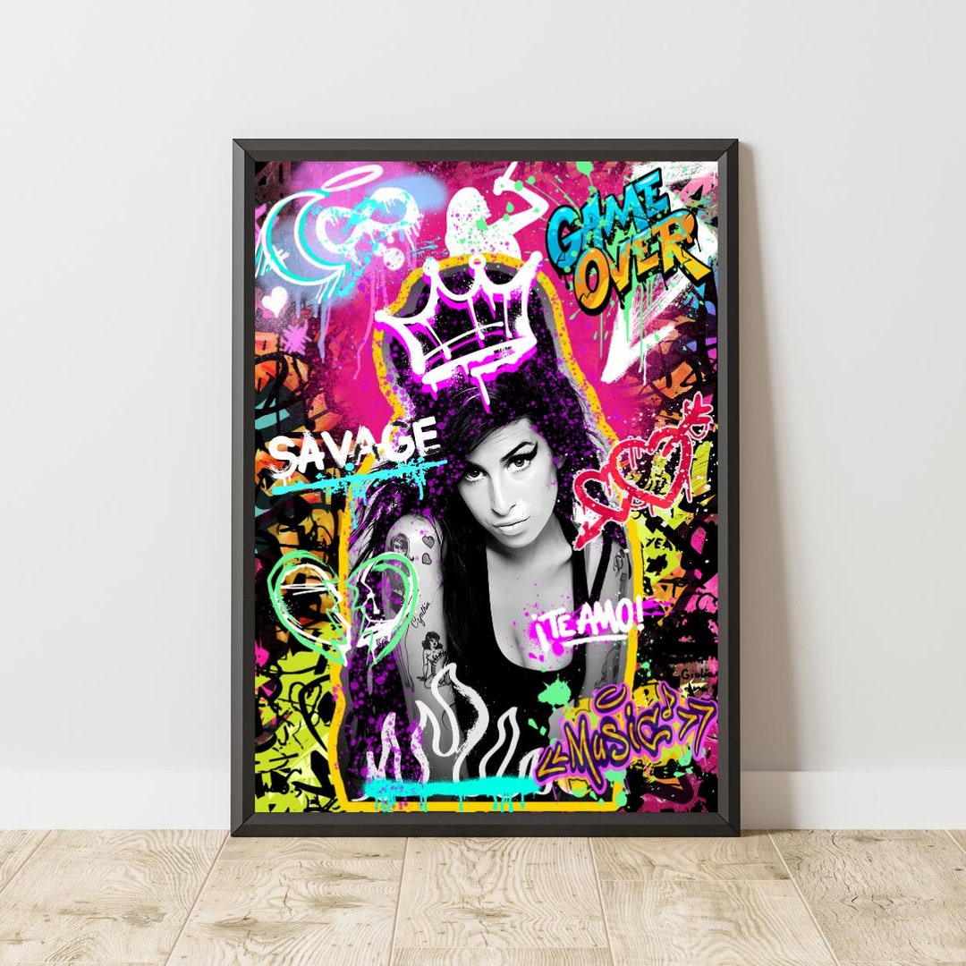 Amy Winehouse Graffiti Wall Art, Amy Winehouse Wall Art, Iconic Music ...