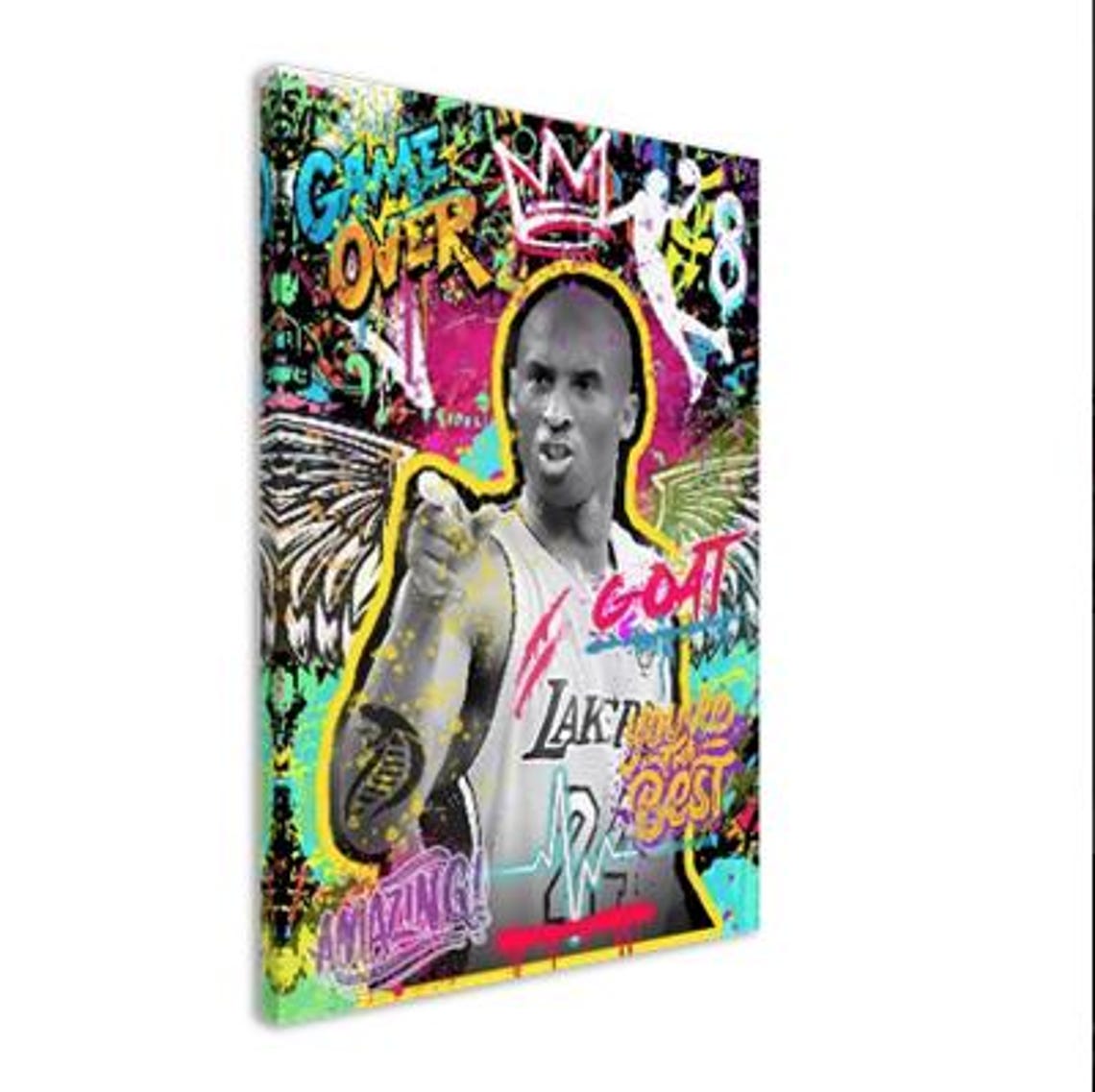 Kobe Bryant Graffiti Wall Art, Kobe Bryant Art Print, Kobe Bryant ...