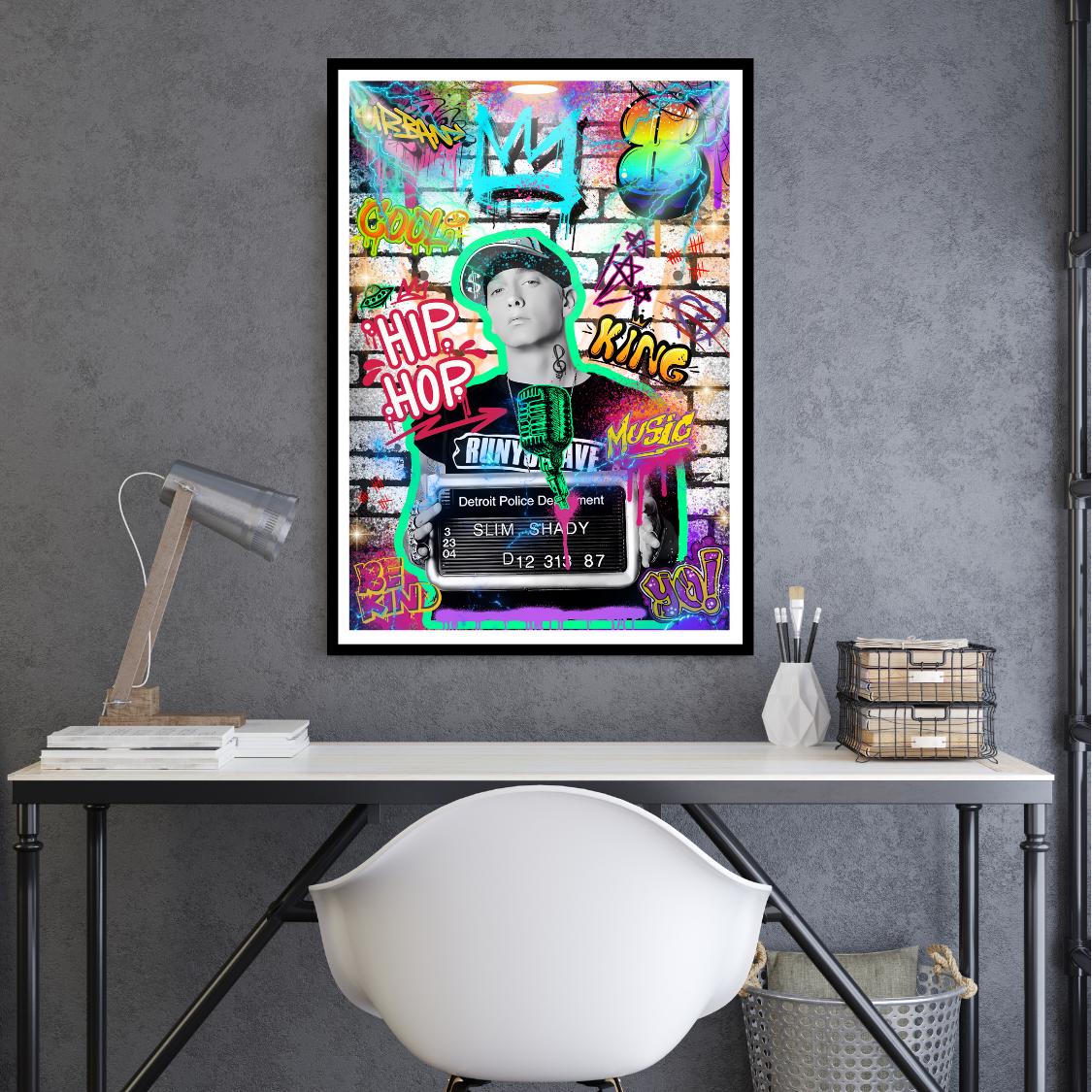 Eminem Graffiti Wall Art, Eminem Poster, Hip Hop Art Print, Iconic Rap ...