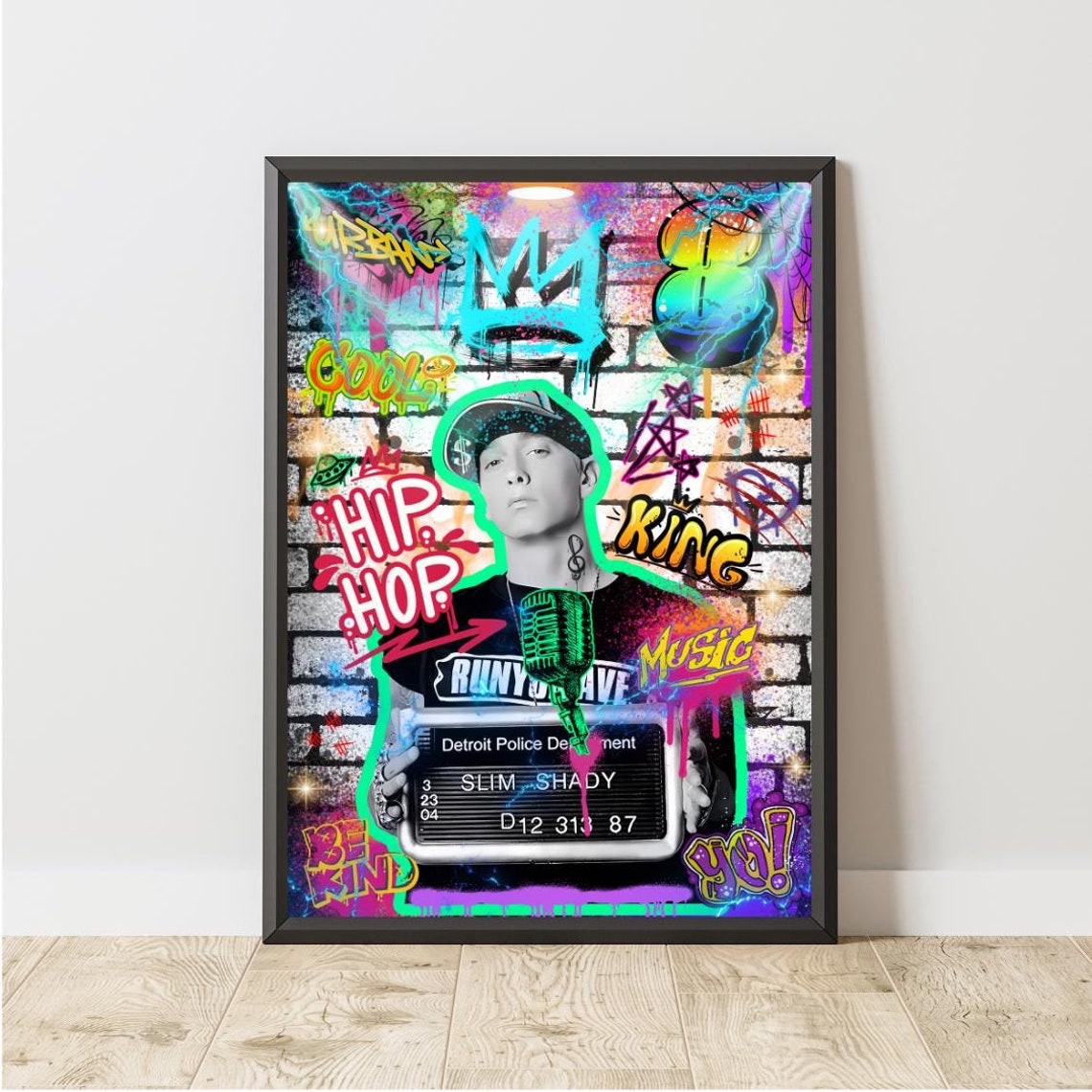 Eminem Graffiti Wall Art, Eminem Poster, Hip Hop Art Print, Iconic Rap ...