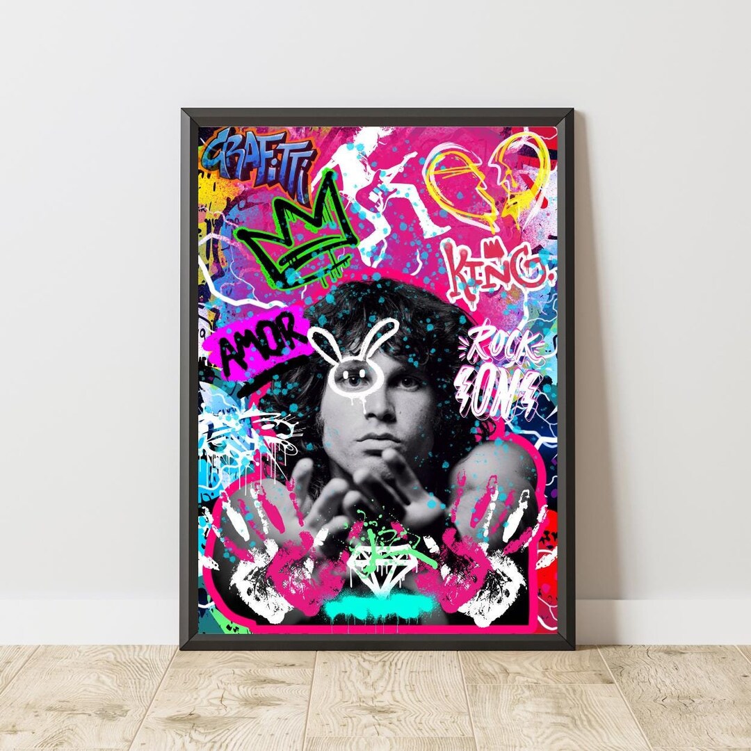 Jim Morrison Graffiti Wall Art, Jim Morrison Street Art Print, Jim ...