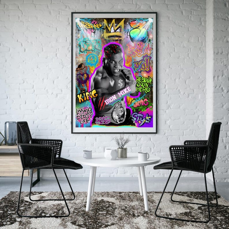 Mike Tyson Graffiti Wall Art, Mike Tyson Street Art Print, Mike Tyson ...