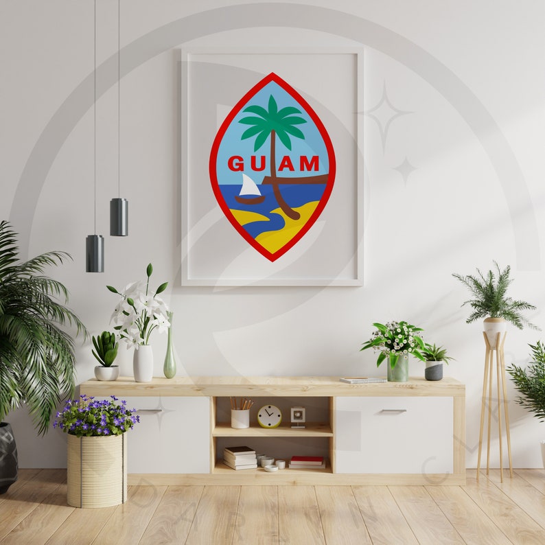 Guam Seal SVG: Colored & Black/white, Marianas Island (digital Download ...