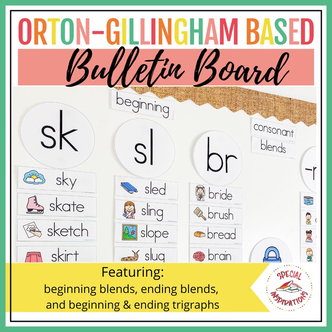 Blends and Trigraphs Bulletin Board | Science of Reading | Orton ...