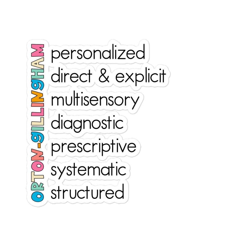 Orton-gillingham Principles Sticker - Etsy