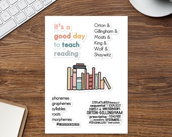 Science of Reading Orton-gillingham Teacher Sticker Sheet - Etsy