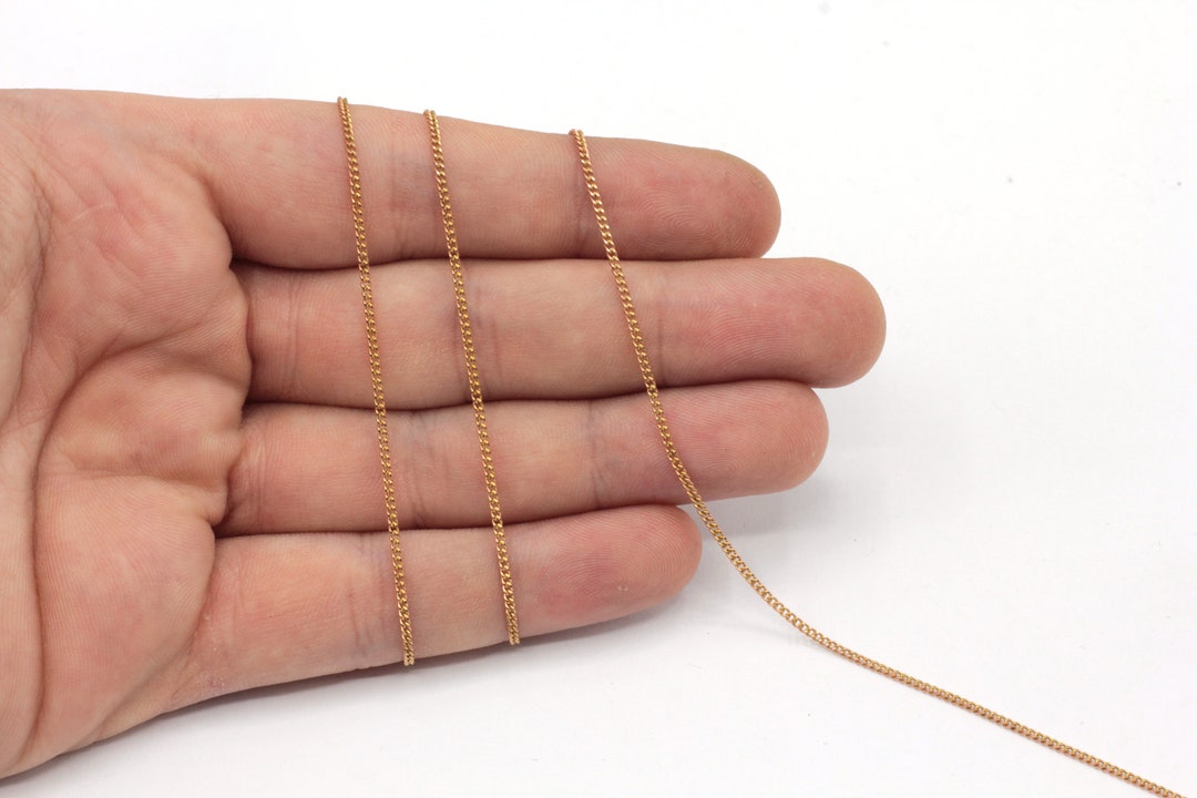 2mm Raw Brass Tiny Curb Chain, Brass Vine Chain, Soldered Chain, Choker ...