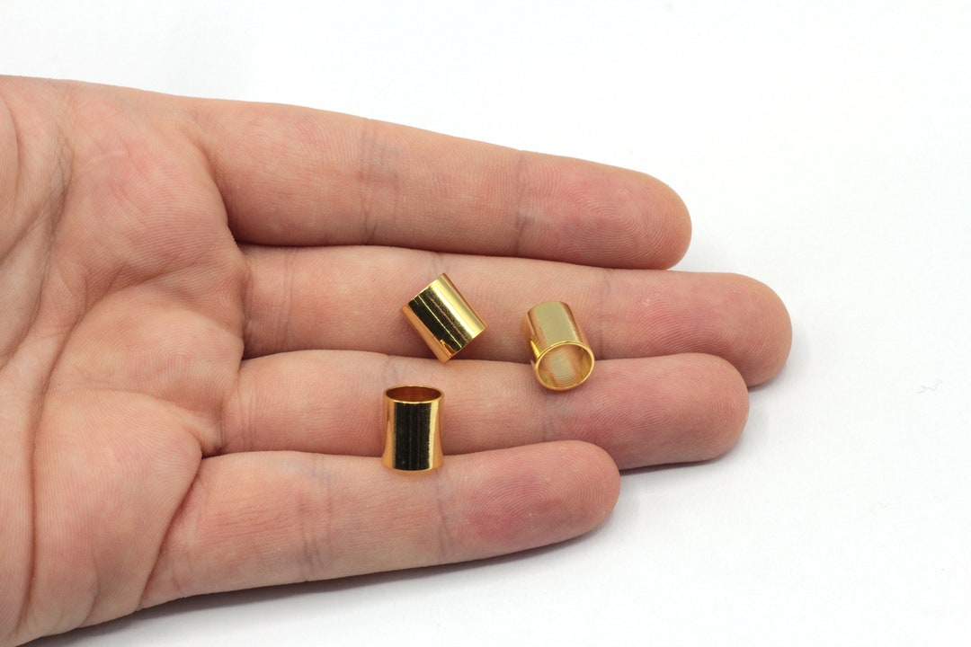 10x12mm Gold End Caps, Solid Brass End Caps, Cord Tip Ends, Hole Inner ...