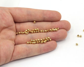 3mm 24k Shiny Gold Tiny Ball Beads , Ball Spacer Beads, Gold Ball Beads ...