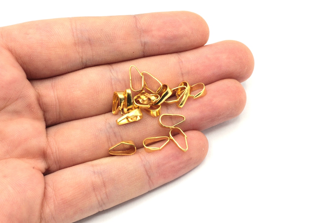 9mm Gold Plated Pinch Bails, Gold Connector, Pendant Bail, Pendant ...