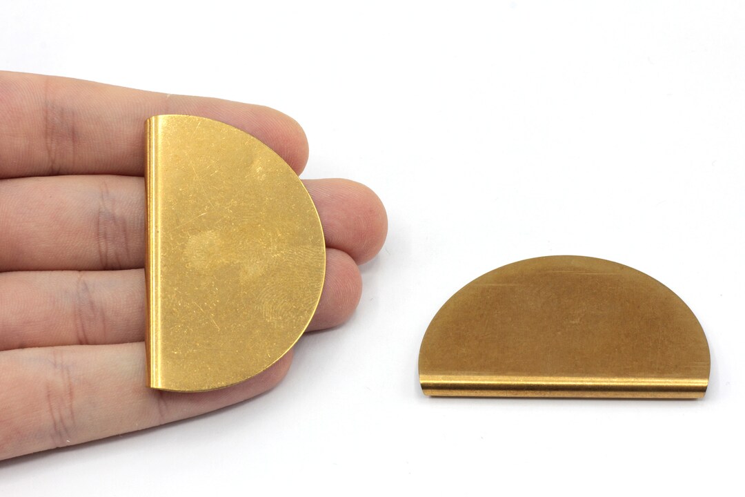 32x52mm Brass Semi Circle Plate, Semi Circle Charm, Semi Circle ...
