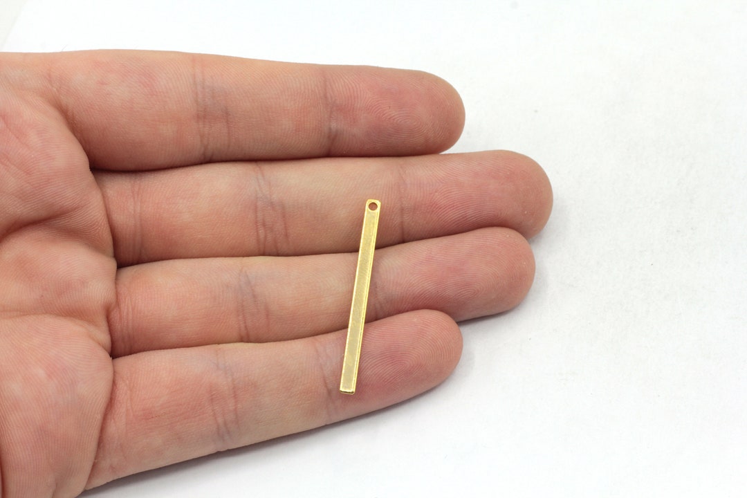 2.5x25mm Shiny Gold Plated Stick Bar Charm, Stick Bar, Earring ...