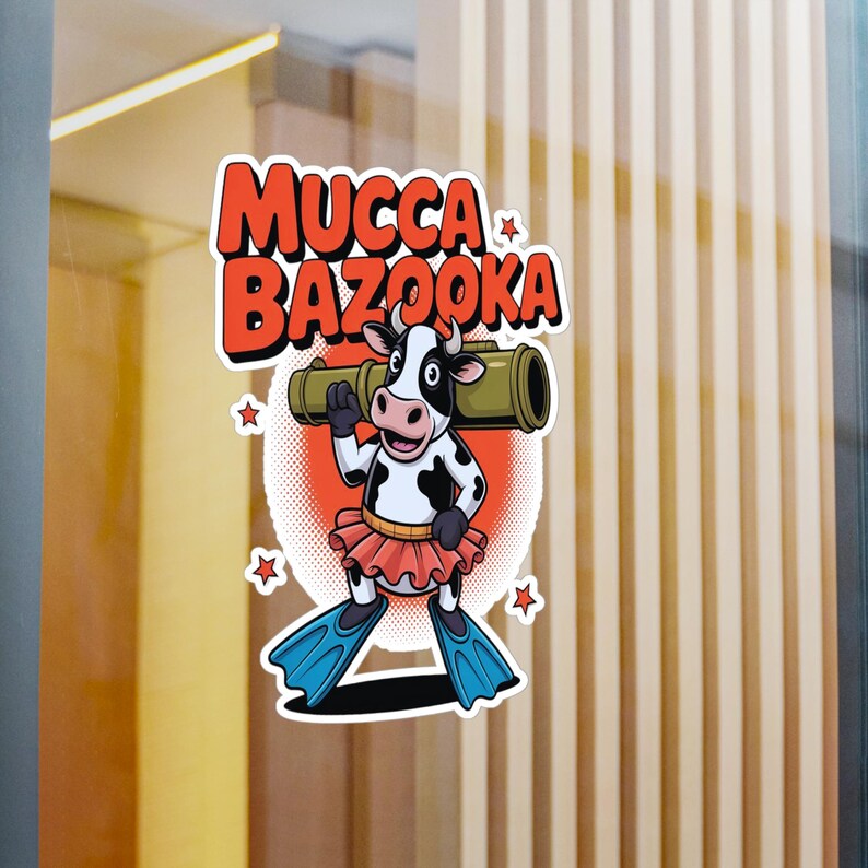 Mucca Bazooka Sticker | Italian Brainrot Meme Cow | Funny Animal Meme ...