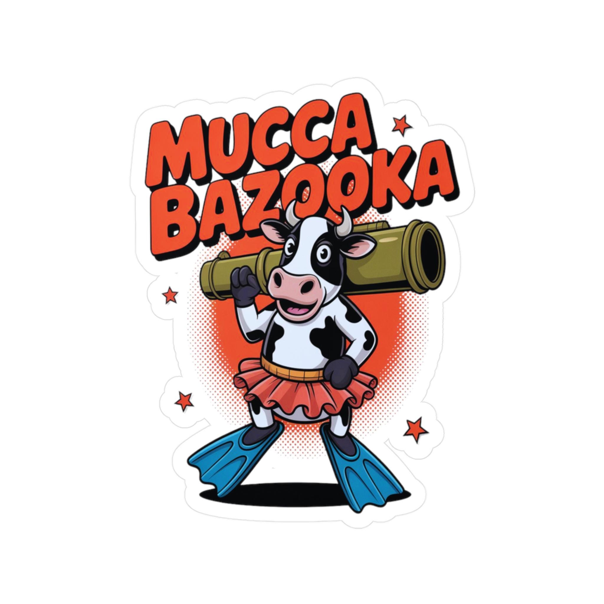 Mucca Bazooka Sticker | Italian Brainrot Meme Cow | Funny Animal Meme ...