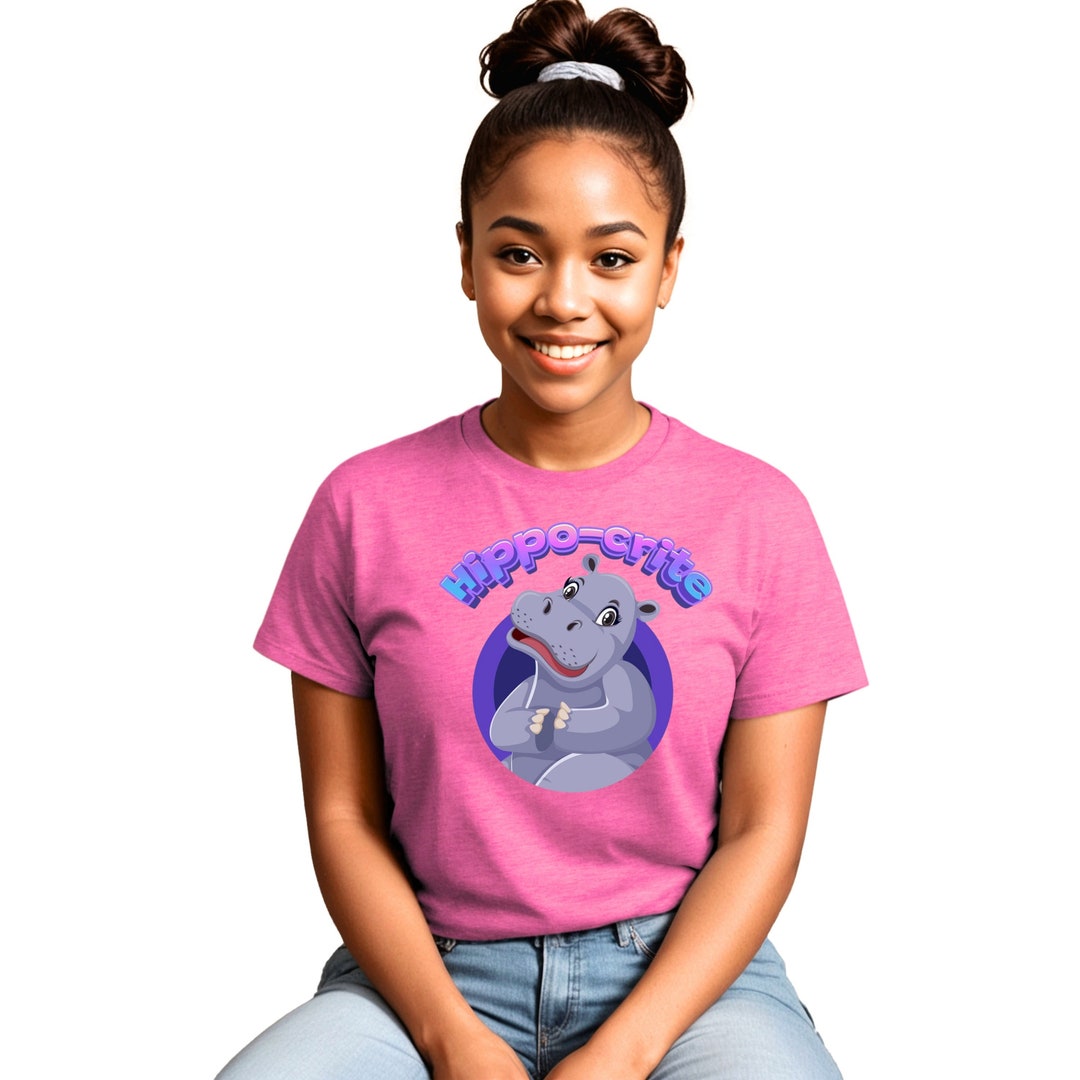 Moo Deng Hippo Shirt Don't Be a Hippocrite Unisex Tee, DTF Print Tee ...