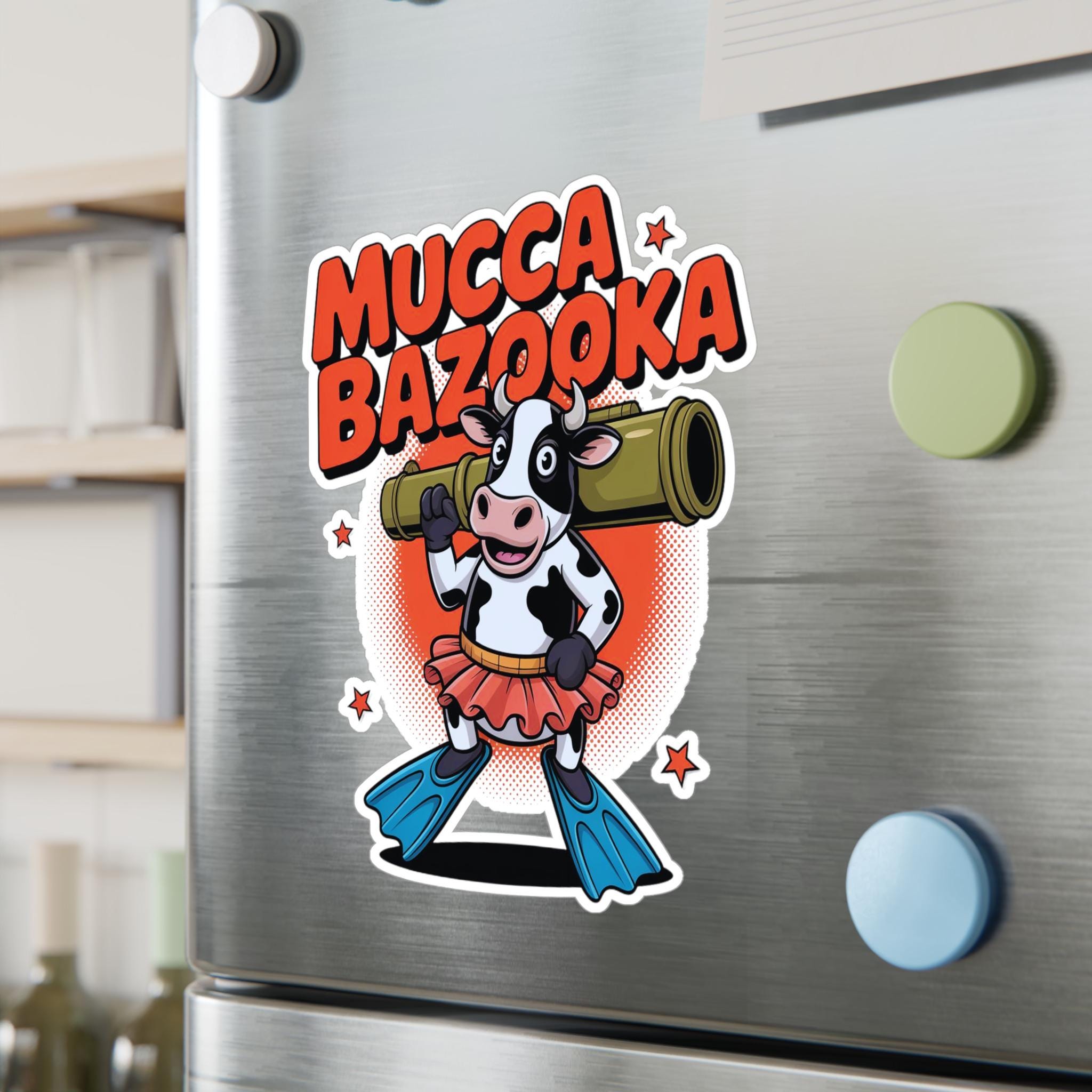 Mucca Bazooka Sticker | Italian Brainrot Meme Cow | Funny Animal Meme ...