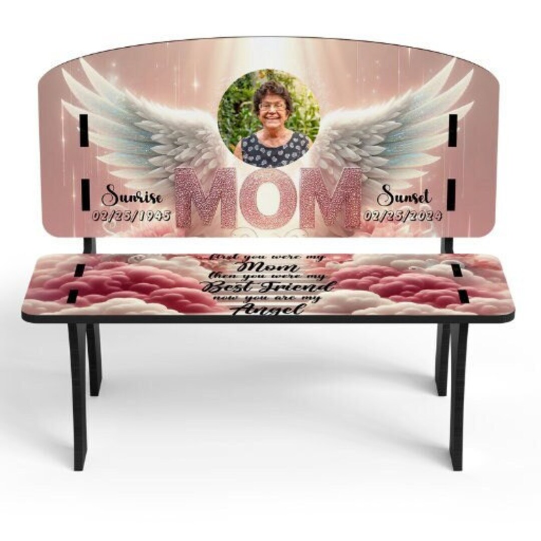 Mom Memorial Bench Chair Sublimation Memorial MDF Bench Commemorative ...