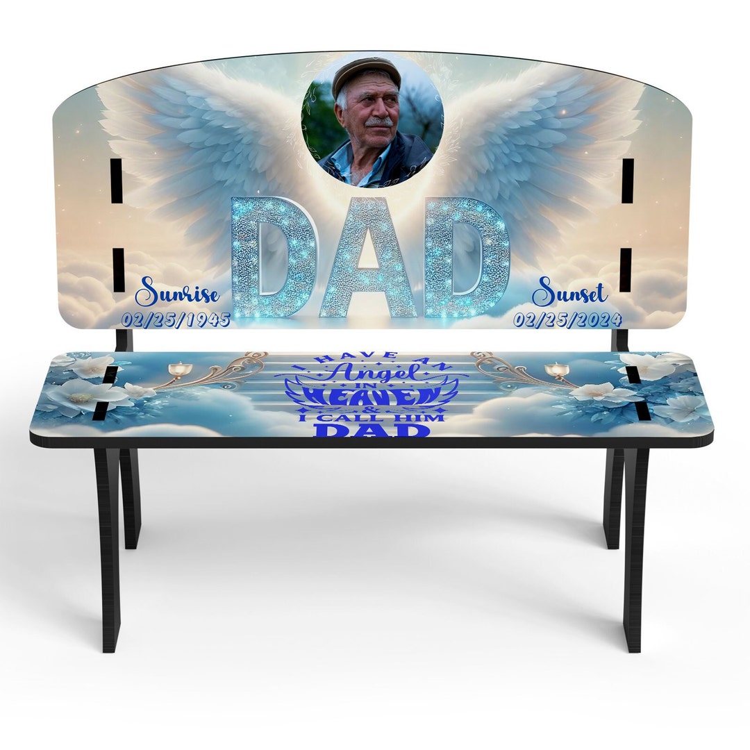 Personalized Memorial Bench Chair for Dad Small Palm Size Tribute Decor ...