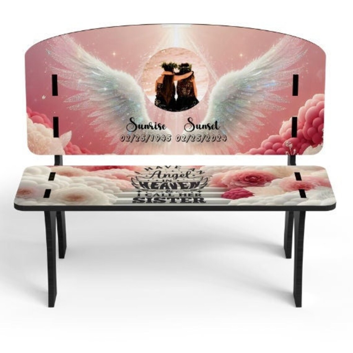 Sister Memorial Bench Chair Sublimation Memorial MDF Bench ...