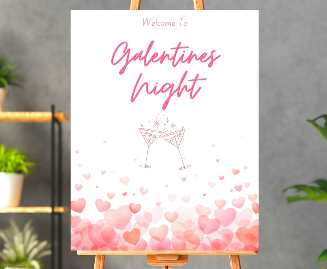 Galentine's Day Digital Sign Poster Ready to Print, Instant Download - Etsy