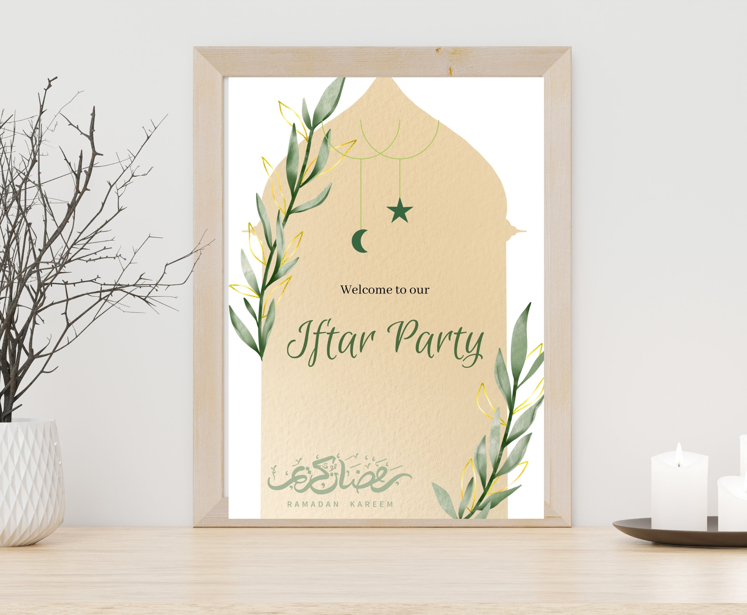 Digital Eid Iftar Party Sign Includes Menu and Name Placement Cards ...