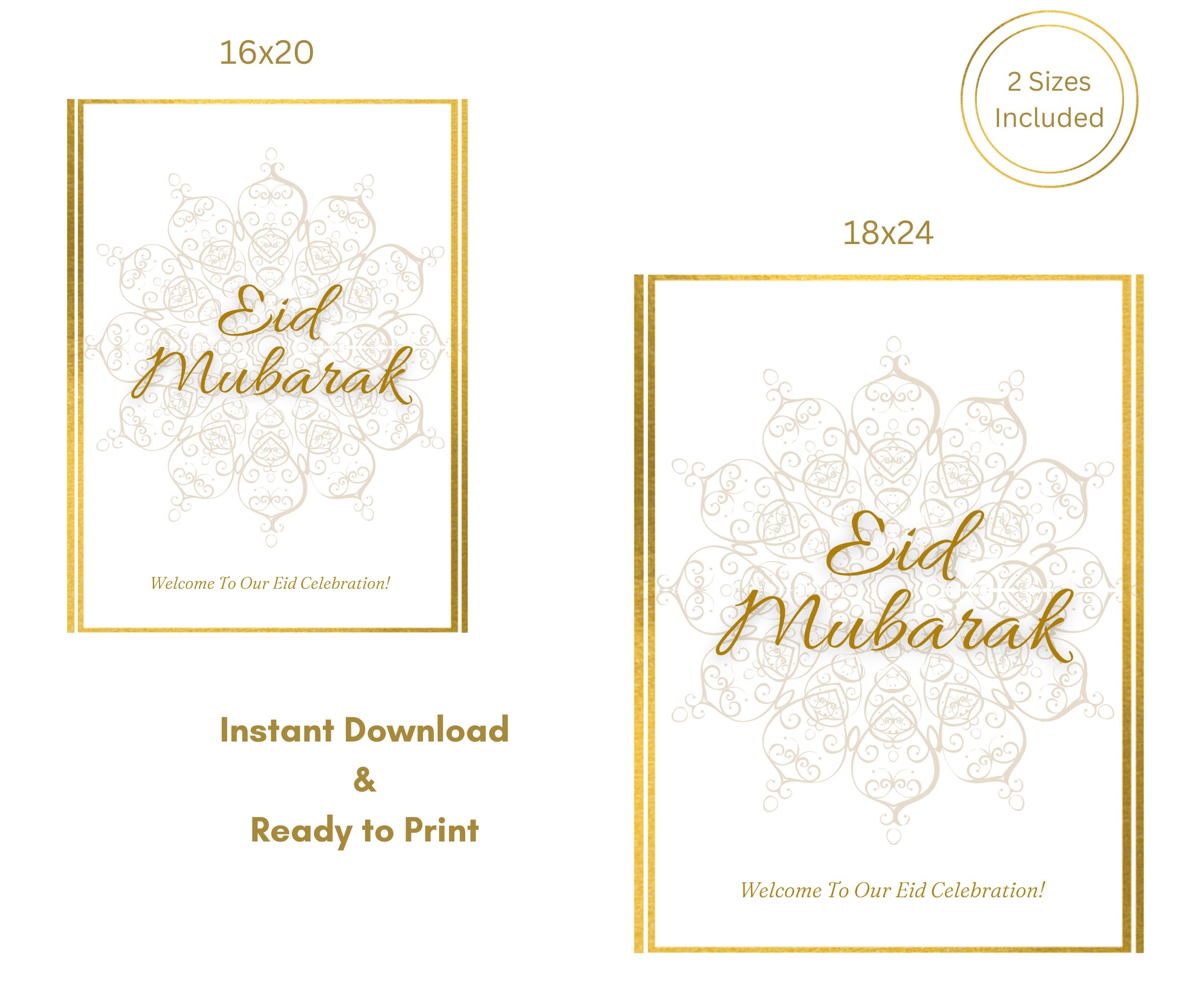 Eid Celebration Digital Sign Poster Ready to Print, Instant Download - Etsy