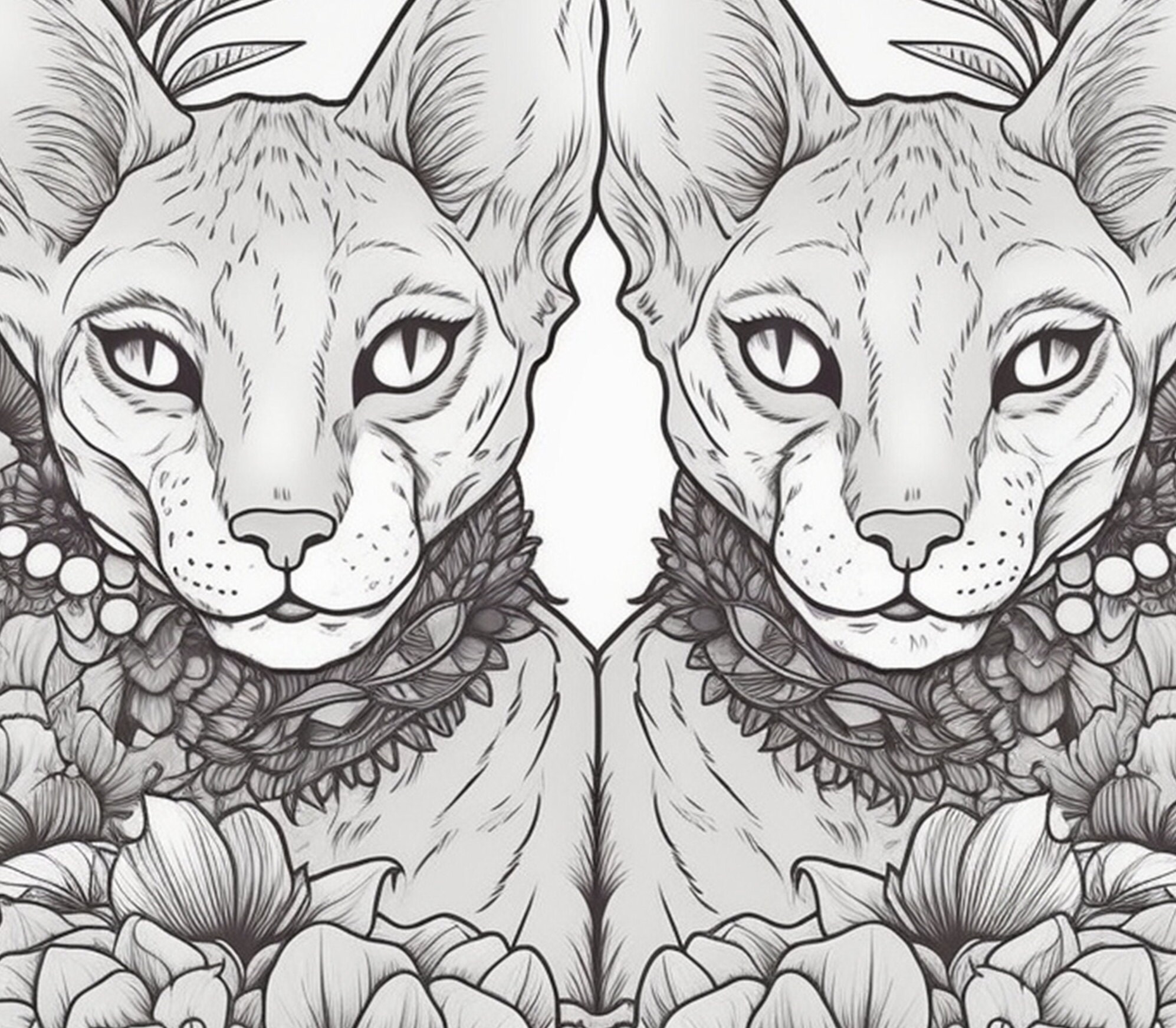 6 Coloring Pages of Sphynx Cat Mandela Style Printable Coloring Pages ...