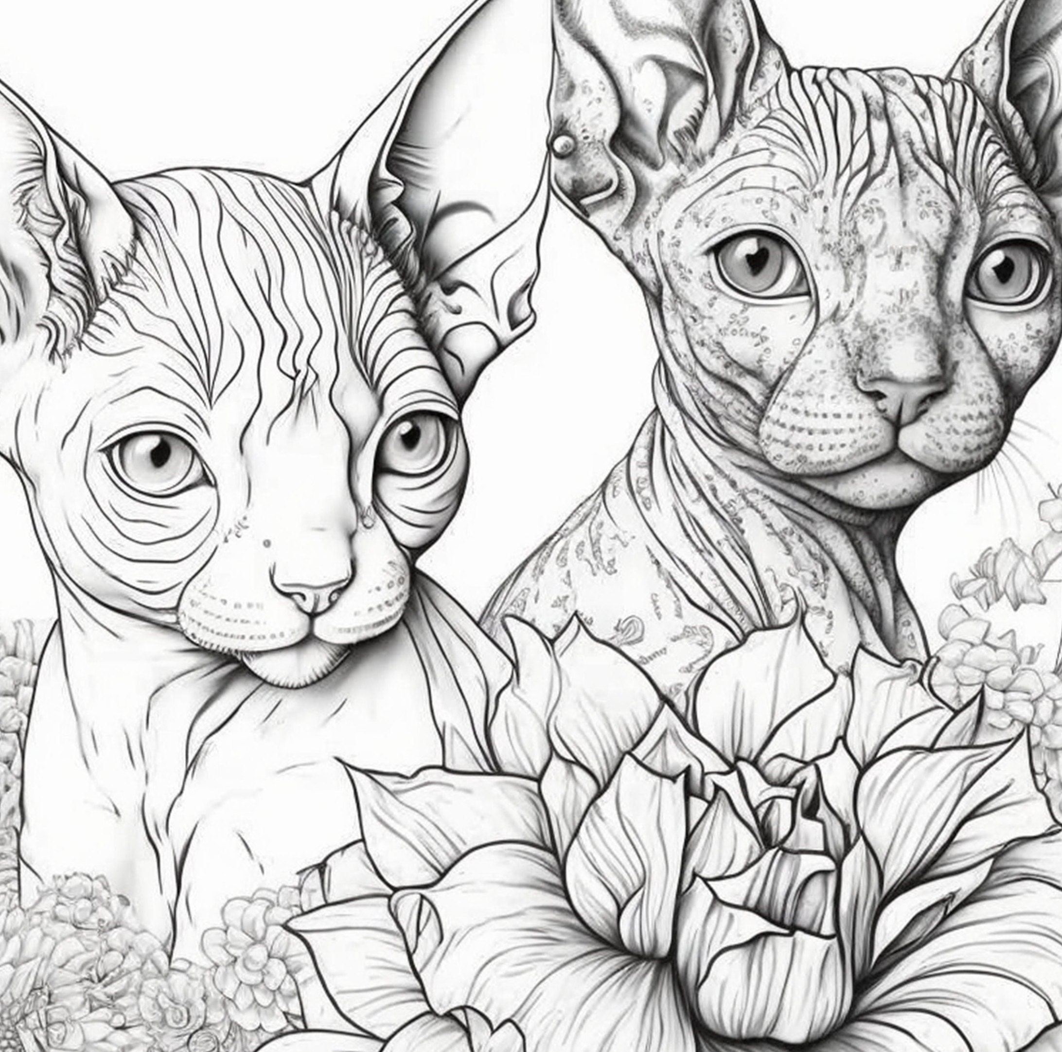 6 Coloring Pages of Sphynx Cat Mandela Style Printable Coloring Pages ...