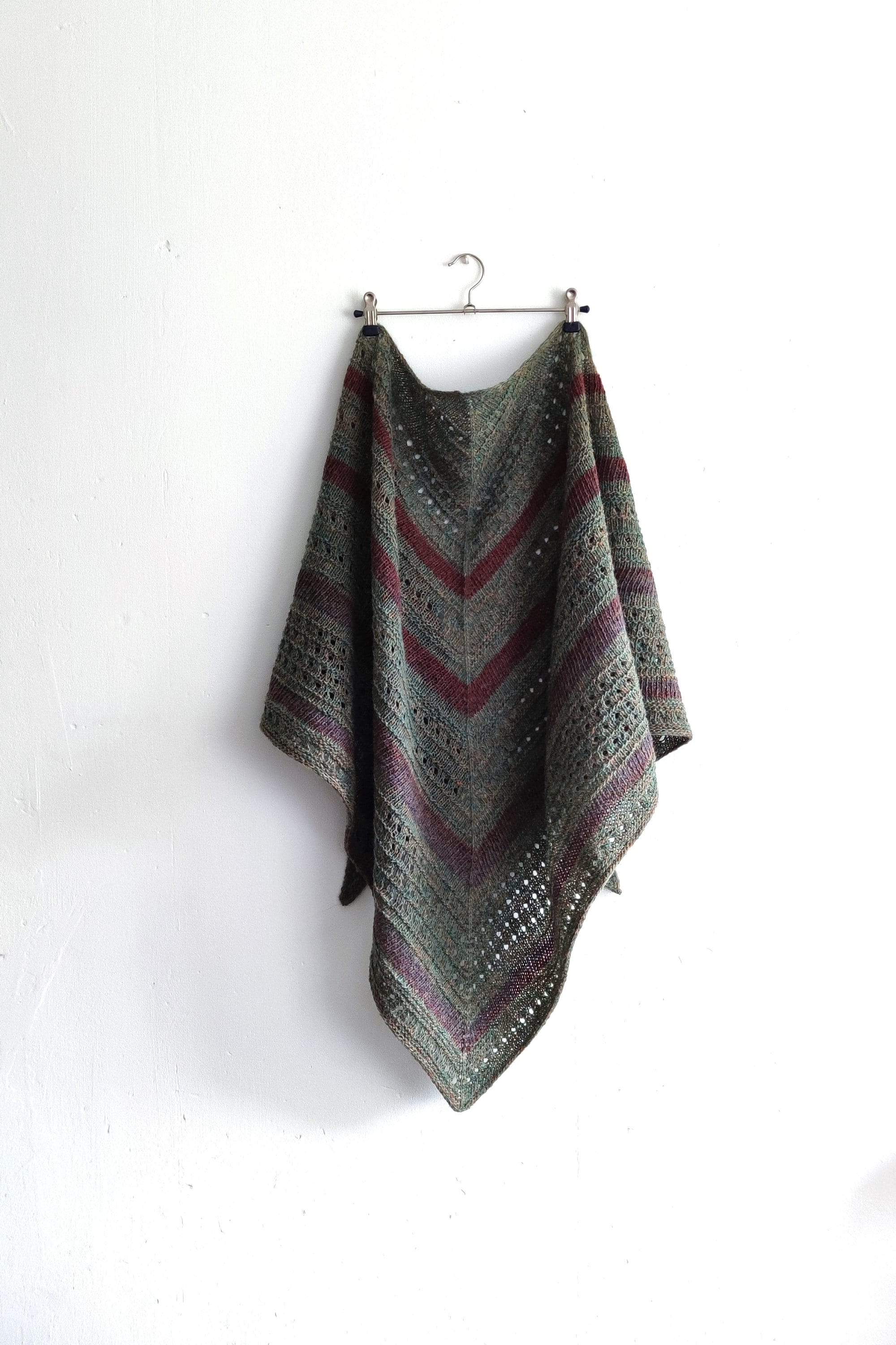 Large Sheep Wool Triangular Scarf, Triangular Palatine, Hand Knitted ...