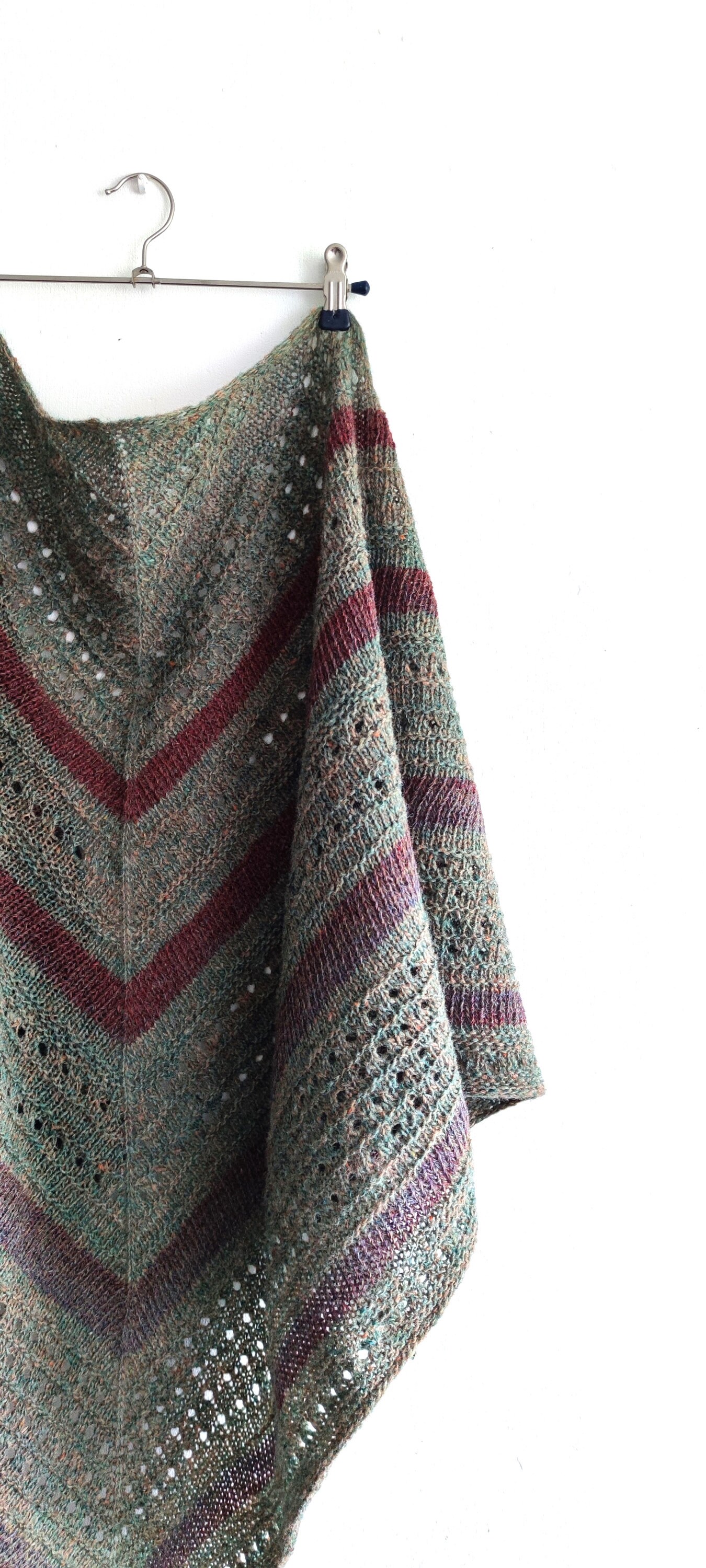 Large Sheep Wool Triangular Scarf, Triangular Palatine, Hand Knitted ...