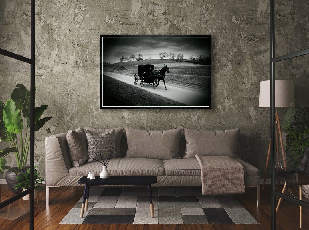 Amish Buggy Download | Printable Black & White Art | Amish Digital ...