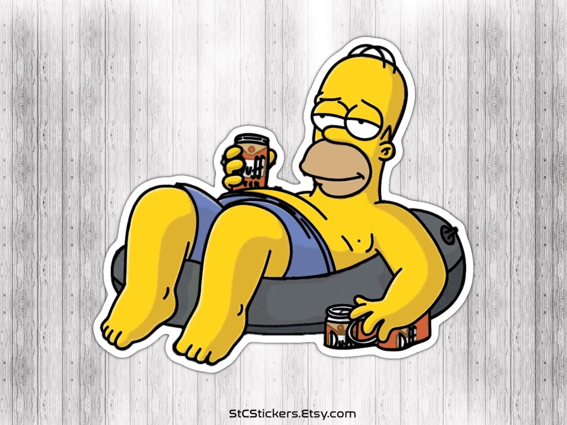 Floating Homer Simpson Sticker the Simpsons Collection Decal - Etsy