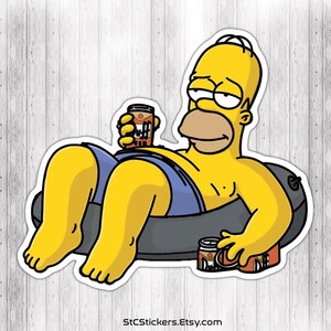 Floating Homer Simpson Sticker the Simpsons Collection Decal - Etsy