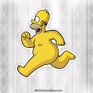 Naked Homer Simpson Sticker Waterproof Vinyl Decal - Etsy