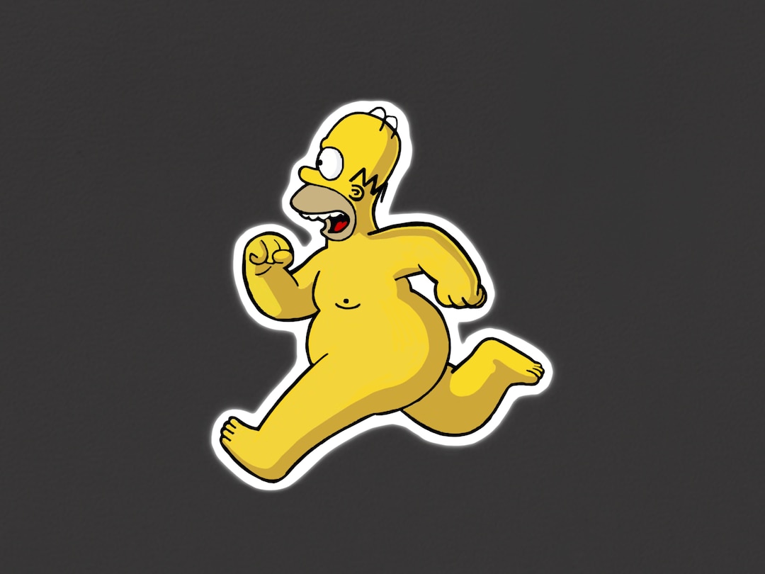 Pegatina Naked Homer Simpson / Calcomanía de vinilo - Etsy España