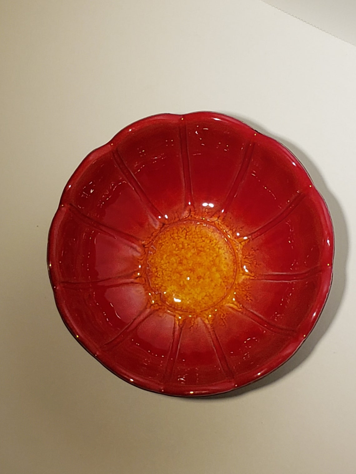Treasure Craft Hawaiian Ceramic red Hibiscus Bowl Vintage USA Pottery ...
