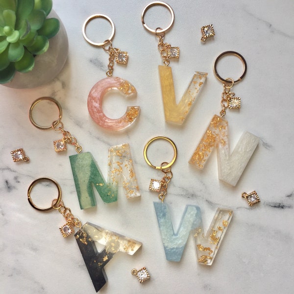 Resin Initial Keychain - Etsy Resin Initial Keychain - Etsy