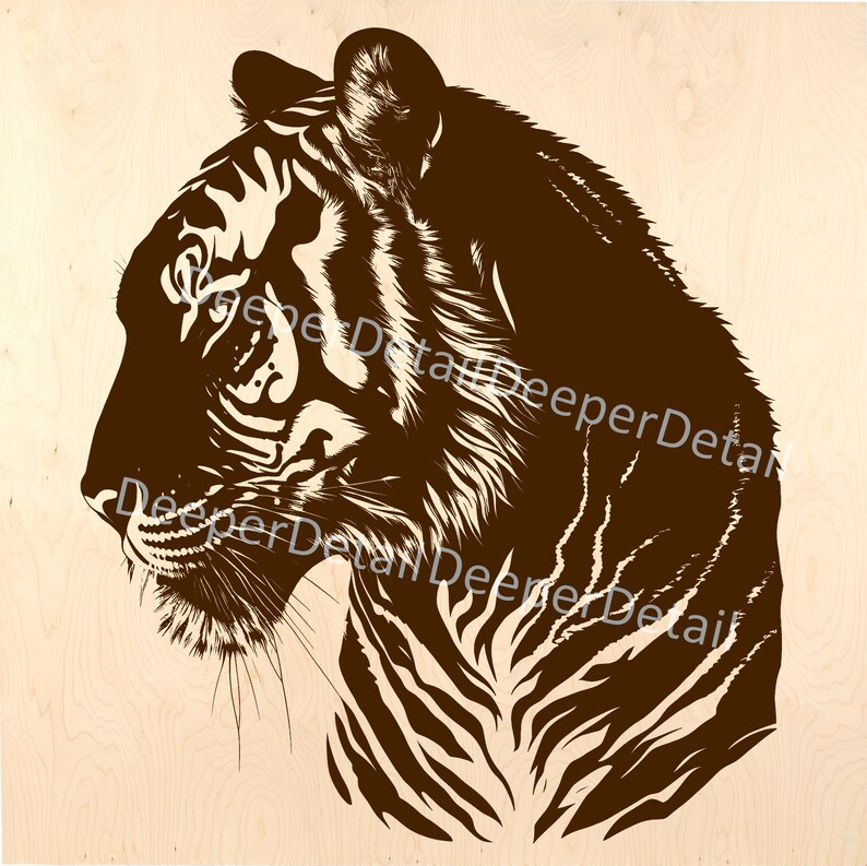 Detailed Tiger SVG - Etsy