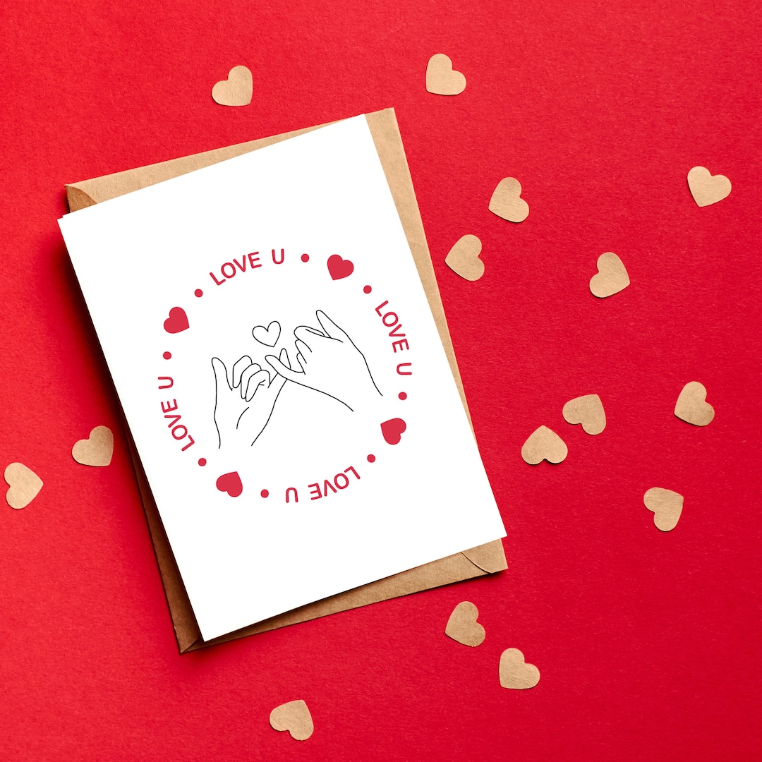 Romantic Love You Card, Printable Anniversary Card, Card for Her, Card ...