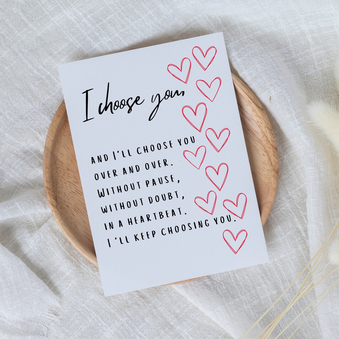 Romantic Love You Card, Printable Anniversary Card, Card for Her, Card ...
