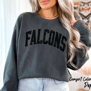 Falcons Mascot Sweatshirt, Comfort Colors Falcons Crewneck, School Mascot Sweatshirt, Game Day ...