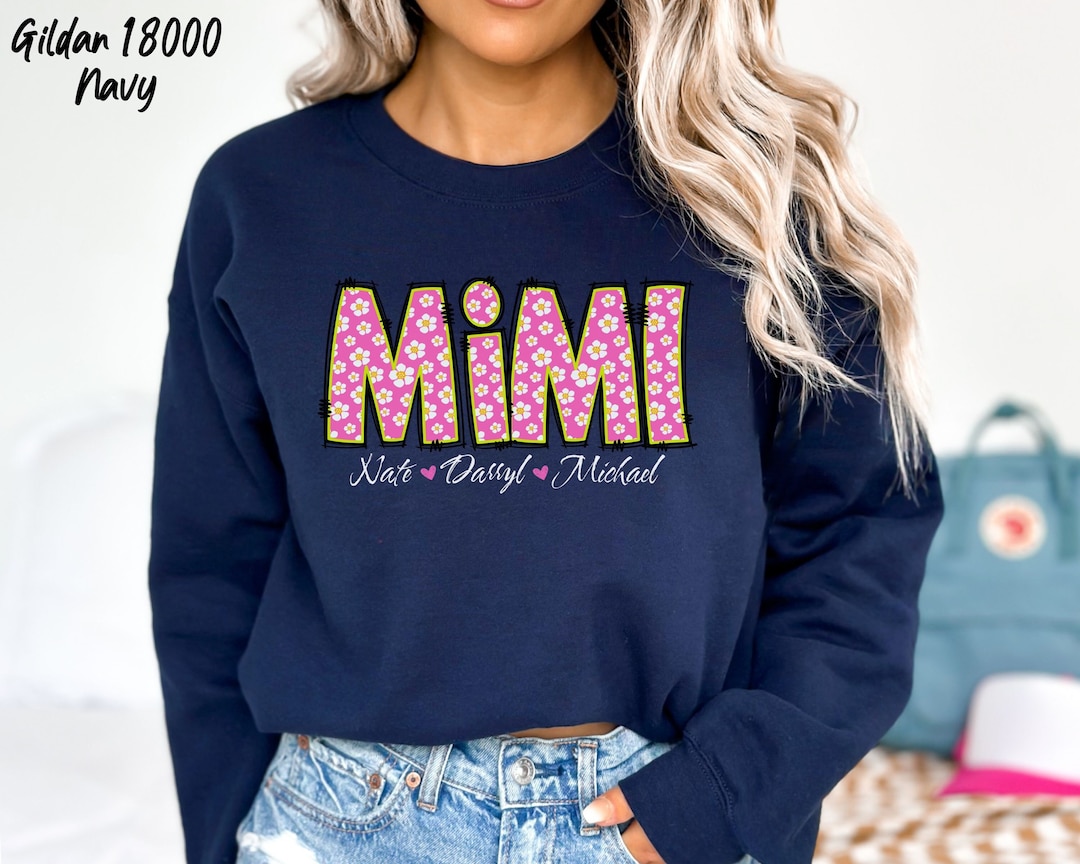 Personalized Mimi Sweatshirt With Kids Names, Mimi Gift From ...