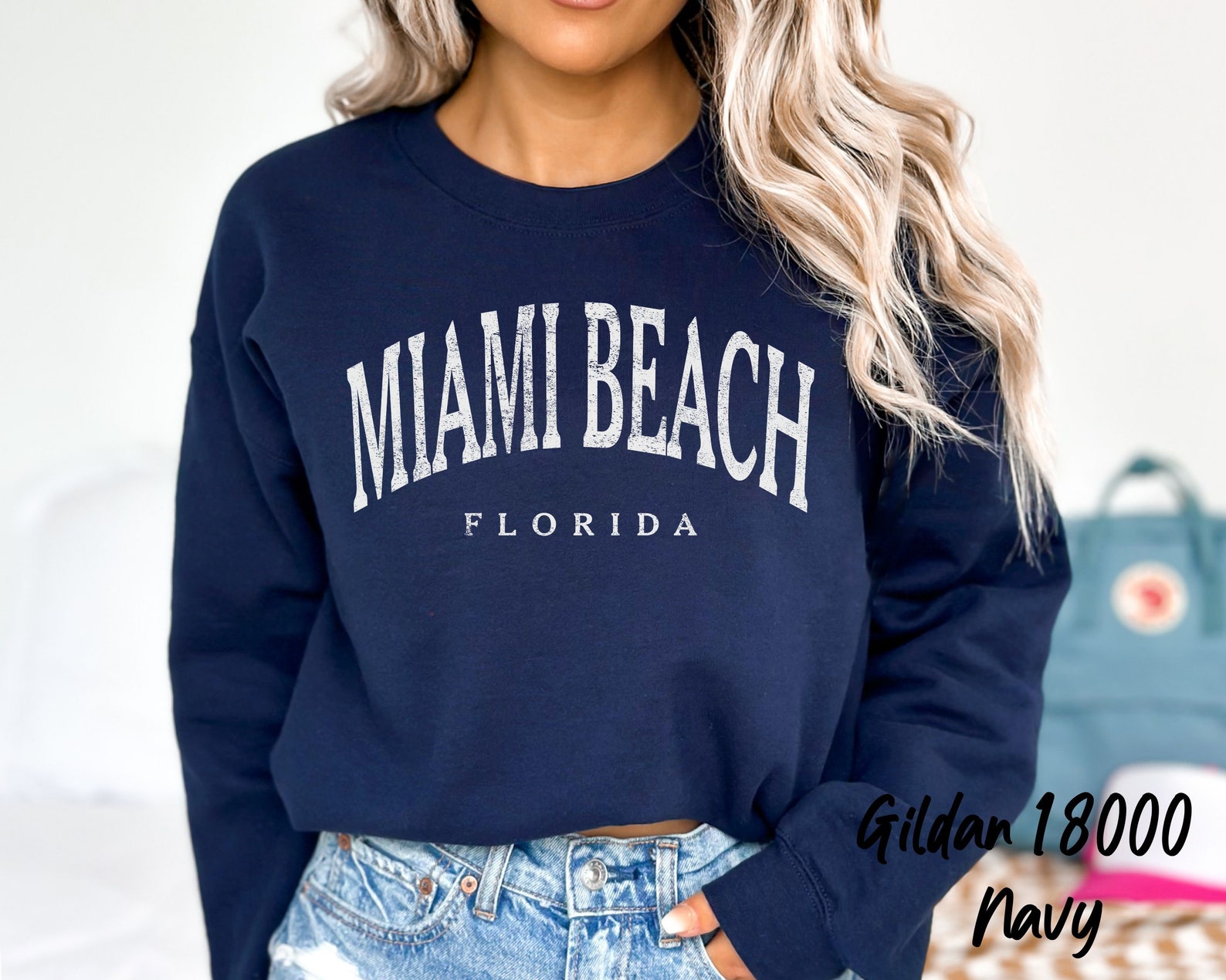 Miami Beach Crewneck Miami Beach Sweatshirt Vacation Beach - Etsy