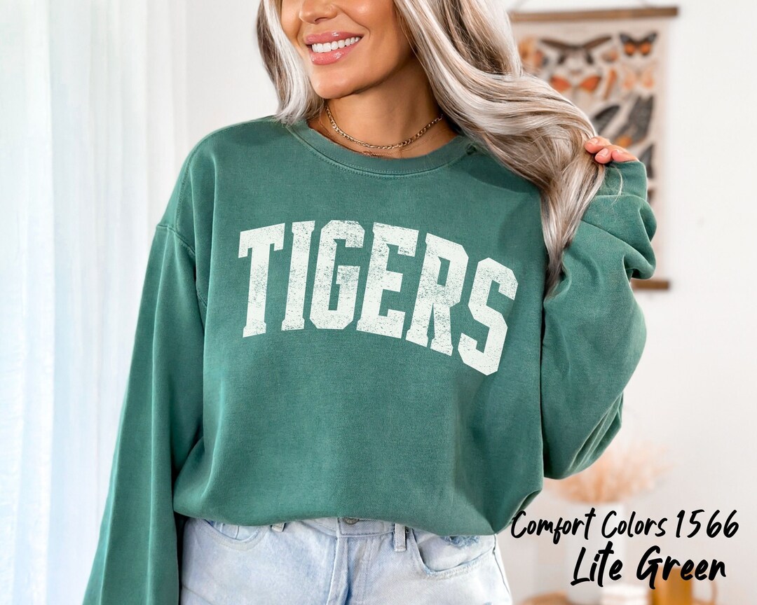 Custom Tigers Mascot Shirt, Comfort Colors Distressed Team Spirit Tee ...