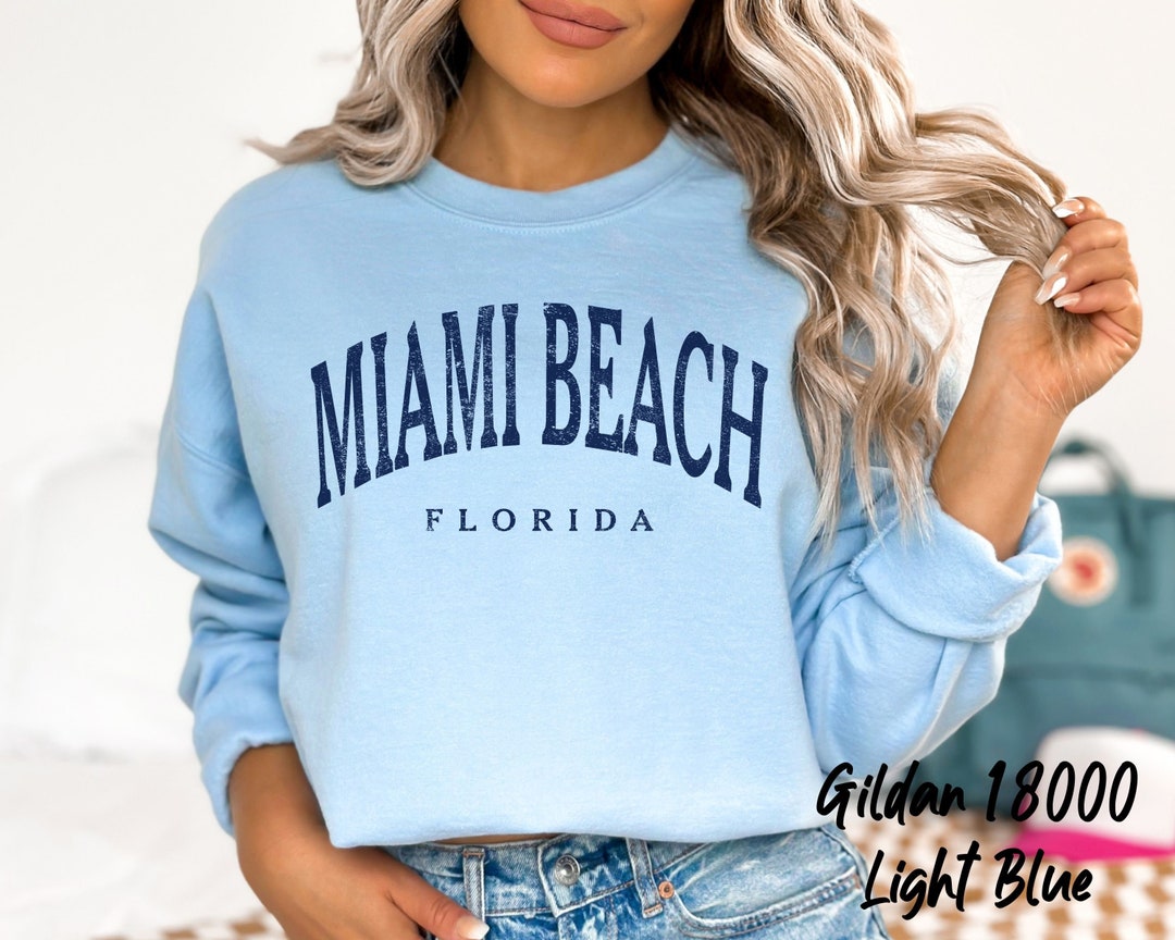 Miami Beach Crewneck, Miami Beach Sweatshirt, Vacation Beach Shirt ...