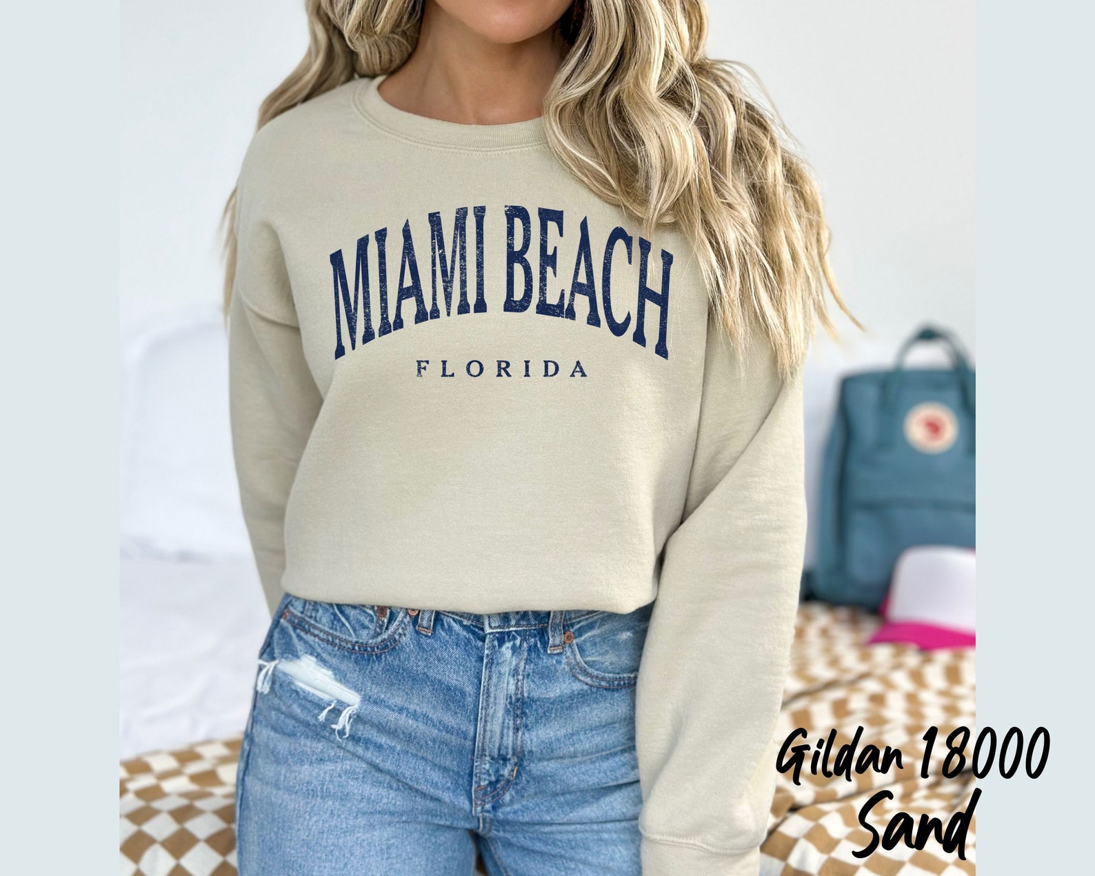 Miami Beach Crewneck Miami Beach Sweatshirt Vacation Beach - Etsy