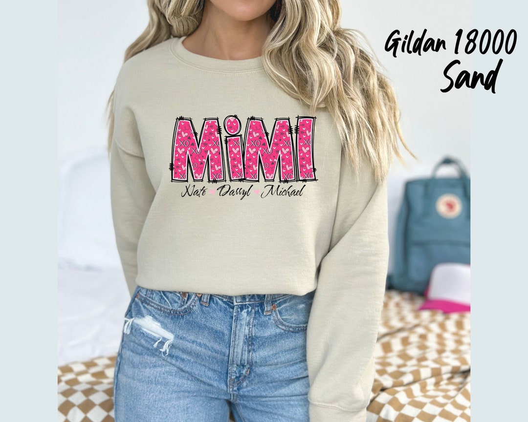 Personalized Mimi Sweatshirt With Kids Names, Valentines Mimi Gift From ...