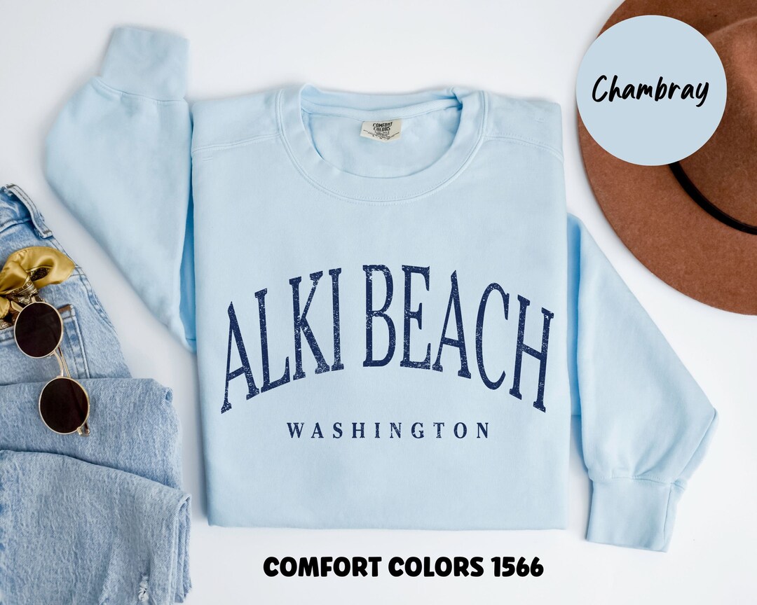 Alki Beach Washington Crewneck, Comfort Colors Washington Shirt ...