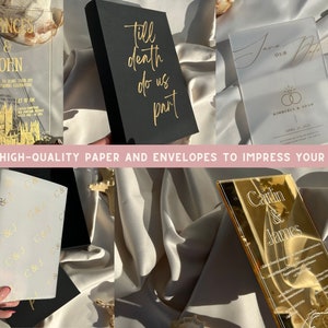 Luxury Gold Mirror Acrylic Wedding Invitations Quality Paper Invitation ...