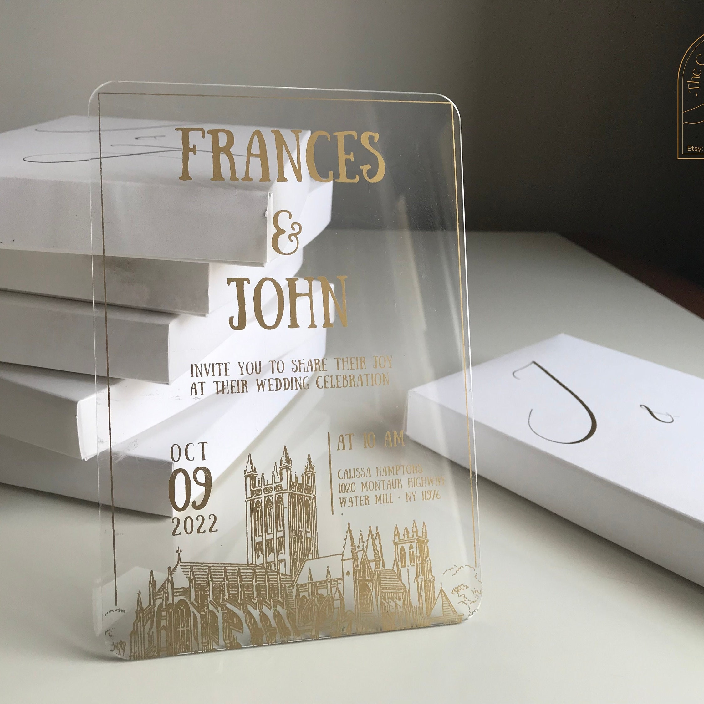 Invitación De Boda De Lujo, Invitaciones De Acrílico, Invitación De ...